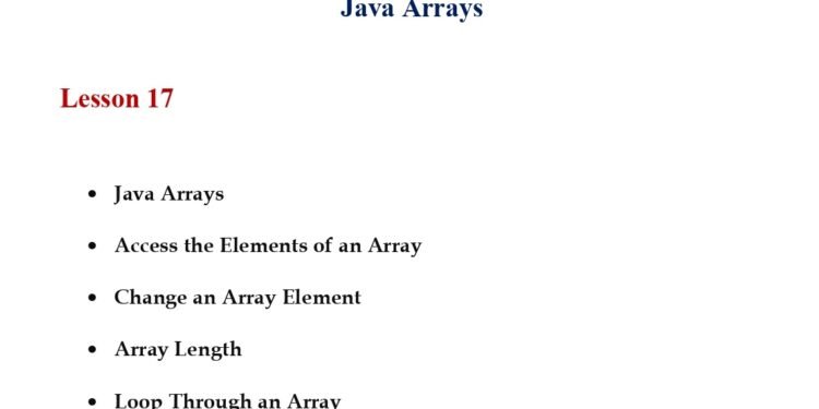 Learn Java Arrays (Session 17) PDF - Connect 4 Techs Learn Java Arrays (Session 17) PDF - Connect 4 Techs