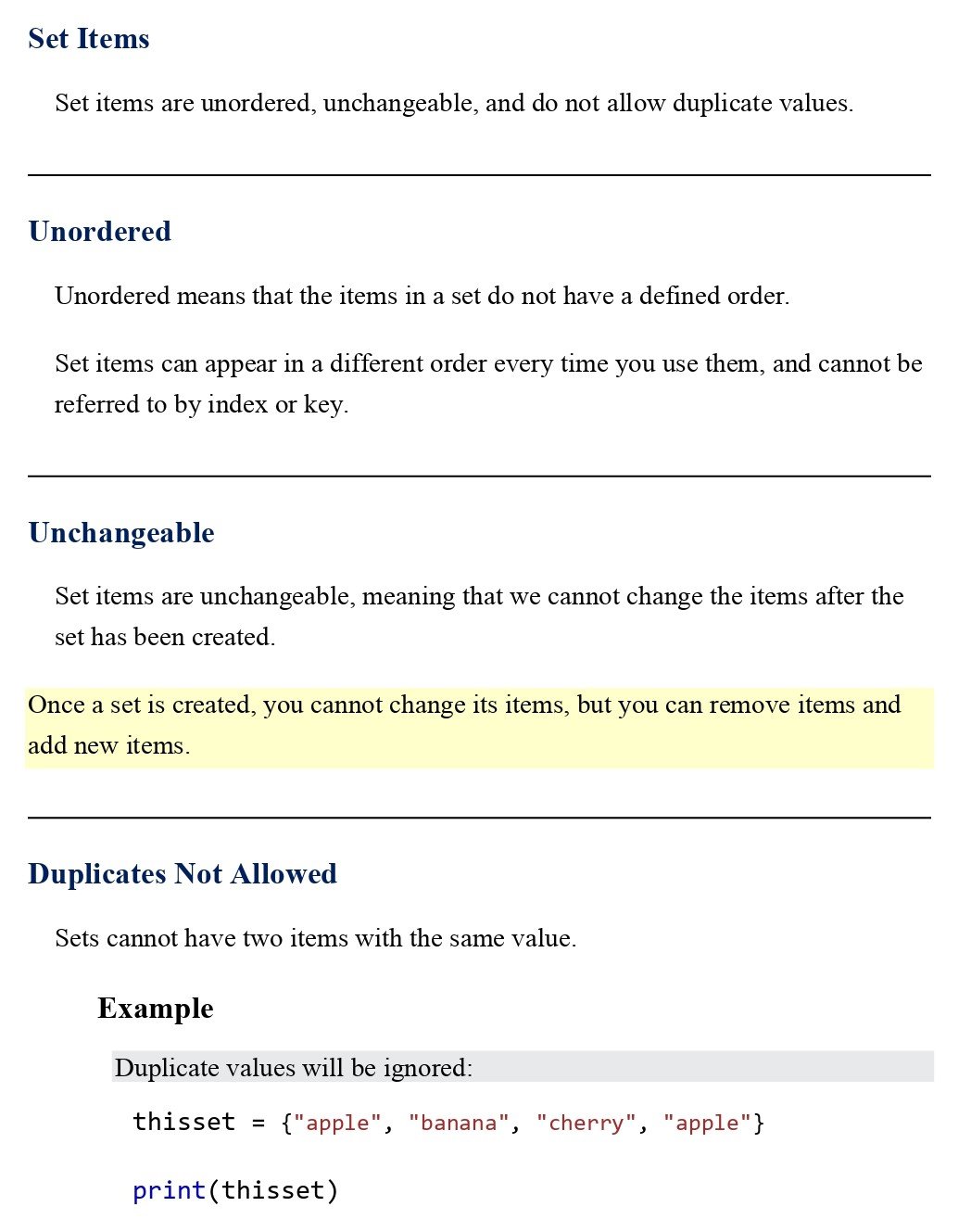 Python Sets (Session 12) PDF - Connect 4 Techs