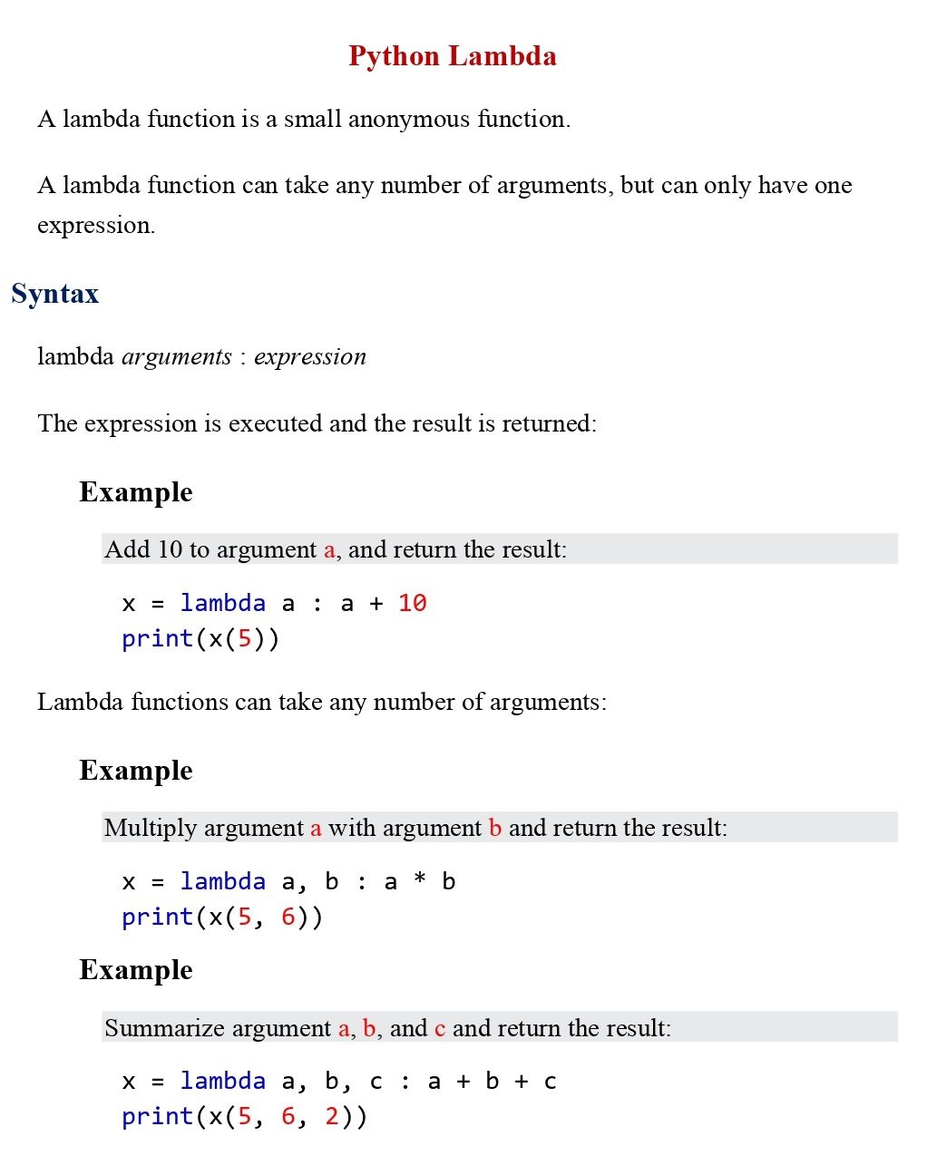 Python Lambda (Session 18) PDF - Connect 4 Techs Python Lambda (Session 18) PDF - Connect 4 Techs