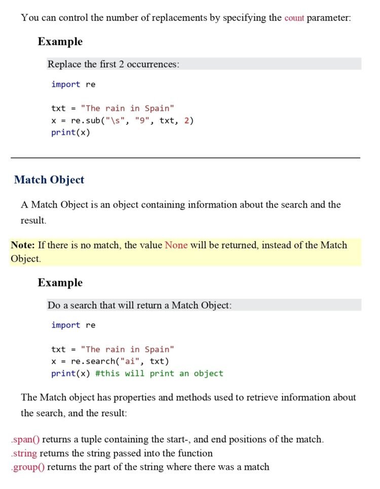 Python RegEx (Session 28) PDF - Connect 4 Techs