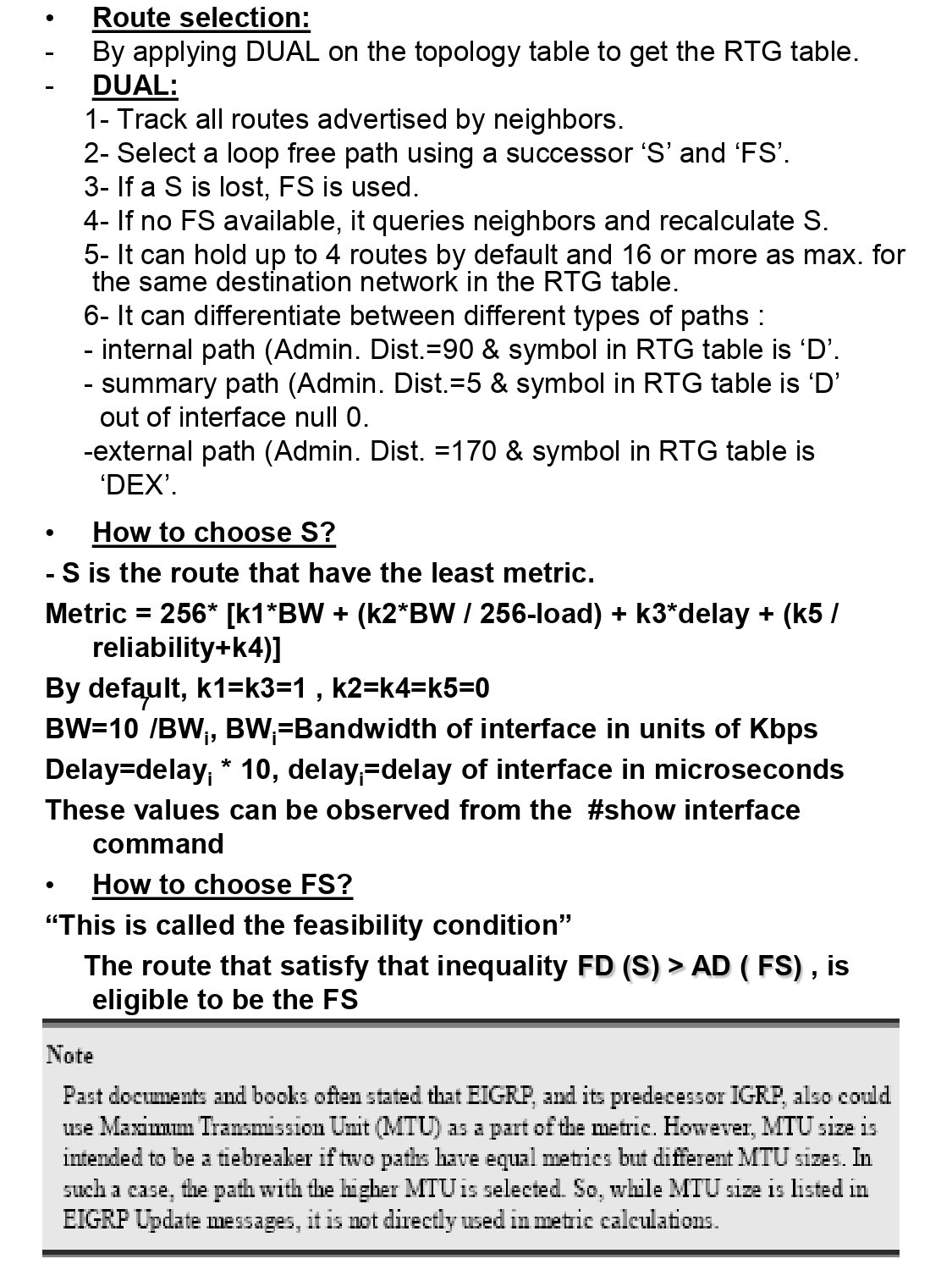Summary Of EIGRP PDF - Connect 4 Techs Summary Of EIGRP PDF - Connect 4 Techs